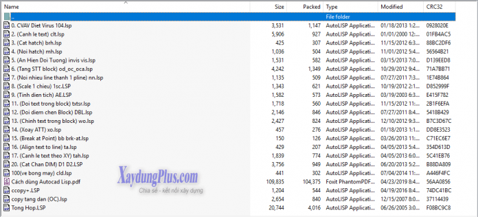 Tổng hợp các lisp Cad hay thường dùng ⋆